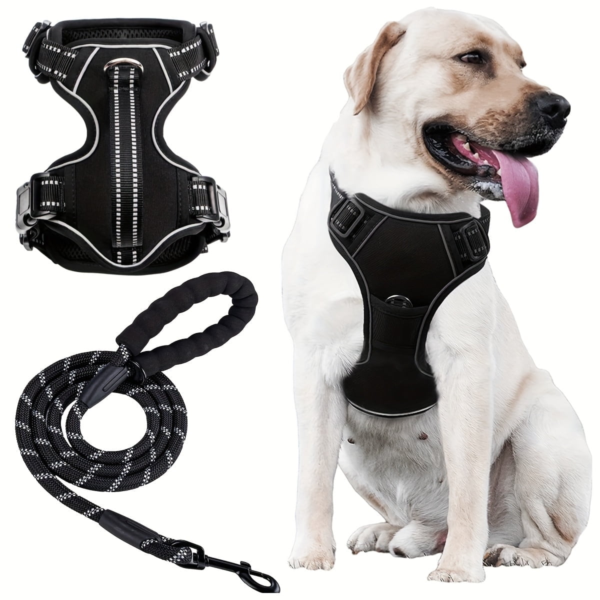 X XBEN Dog Harness with Leash Set, No Pull Adjustable Reflective Step ...