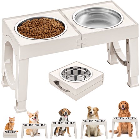 Nat & Jules Mine Also Mine Navy 6 inch Stoneware Raised Pet Food and ...