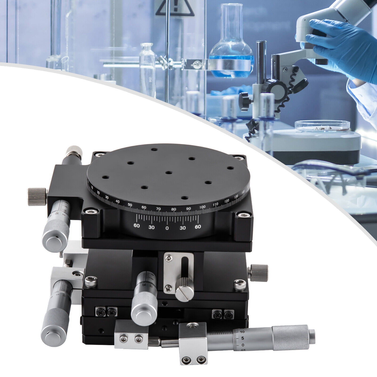 X,Y, Z, R Axis Aluminum Alloy 4-Axis Manual Linear Positioning Stage ...