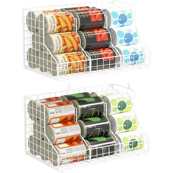 X-cosrack Heavy Duty 2 Tier Stackable Can Rack Organizer, Food Storage ...