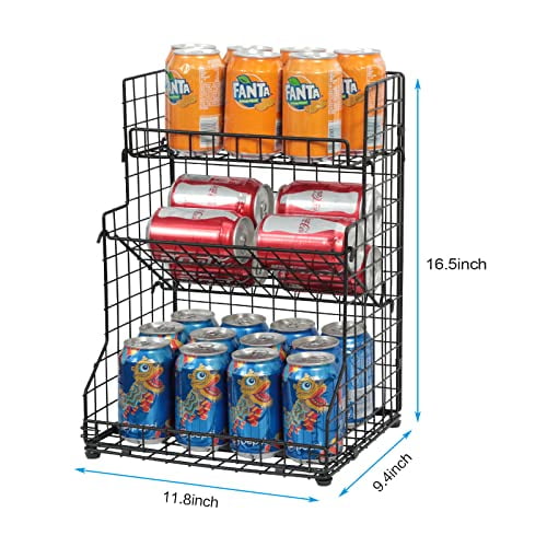 X-cosrack 3-Tier Snack Organizer Rack Bins with Adjustable Tilting ...