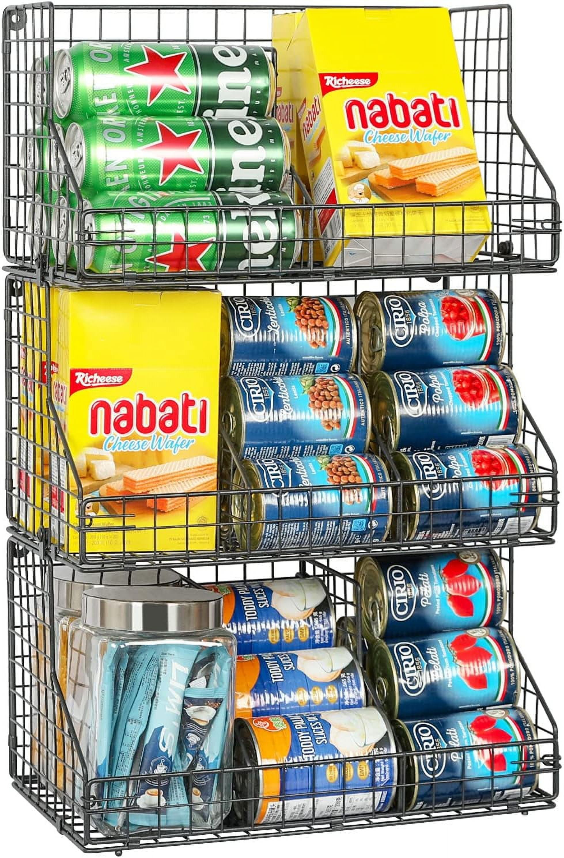 X-cosrack 3-Tier XXL Stackable Snack Organizer, Wall Mount Countertop ...