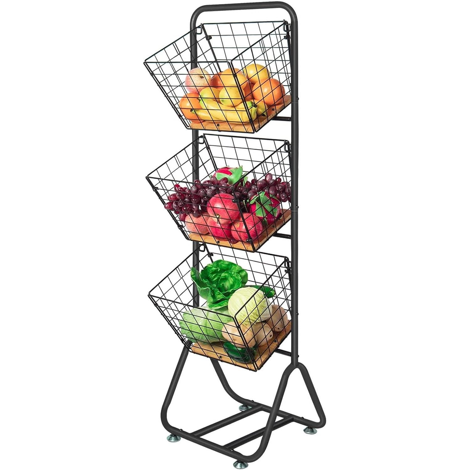 X-cosrack 3-Tier-fruit-Wire-Market-Basket-Stand Kitchen Snack Vegetable ...