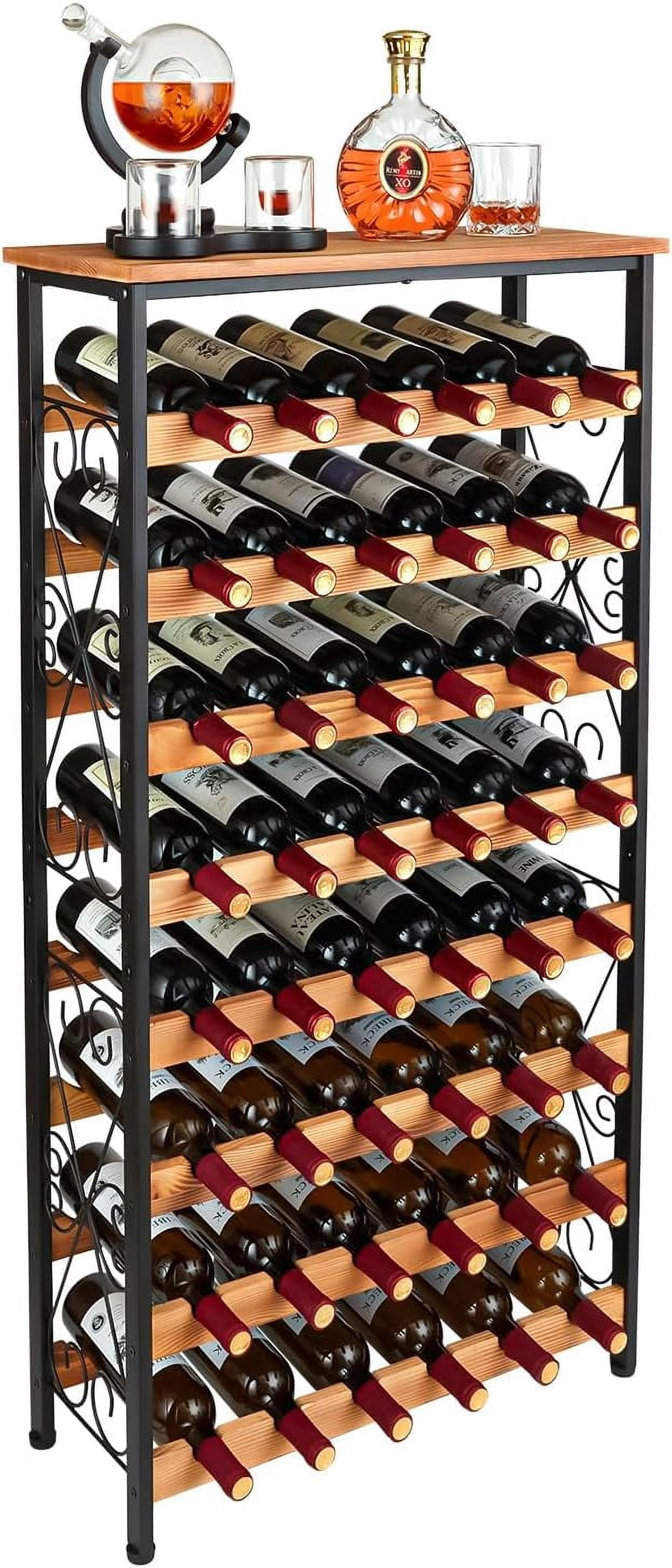 X-cosrack 48 Bottles Freestanding Floor Wine Rack, Tall Standing Metal ...