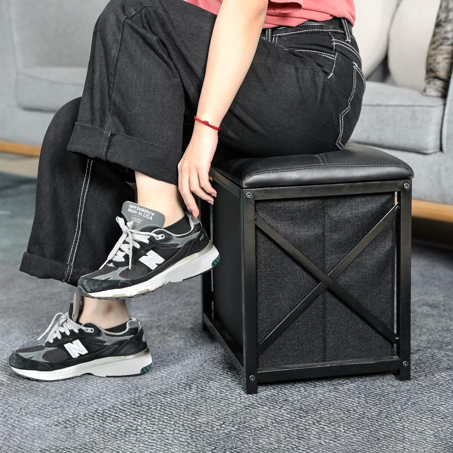 X-cosrack Storage Box X-Framework Cube Ottoman , Removable Faux Leather ...