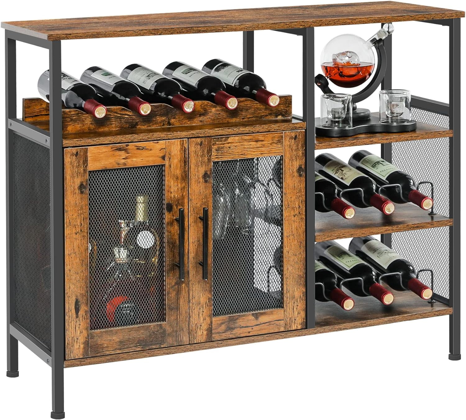 x-Cosrack Wine Bar Cabinet with Detachable Wine Rack, Coffee Bar ...