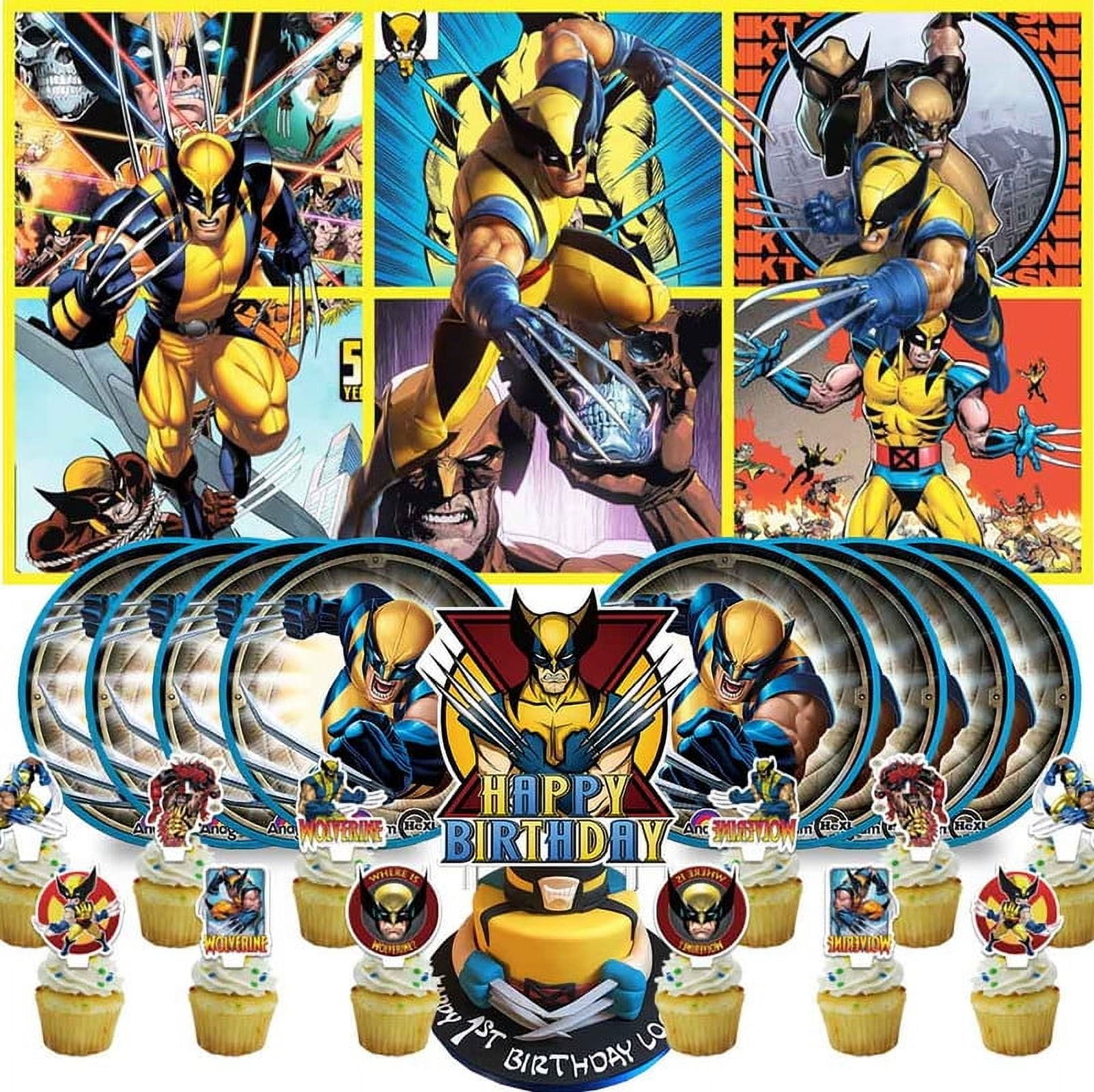 X-men Party Supplies Birthday Decorations Plates Kids Cake Toppers Set ...