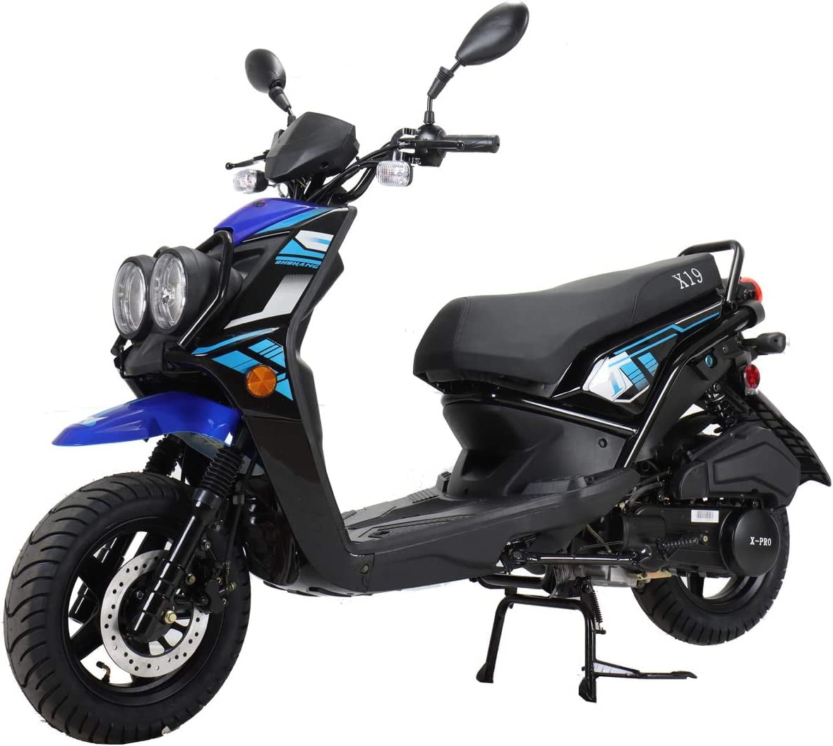 "X-Pro 150cc Gas Moped Scooter, Street Legal, Electric/Kick Start, 12 ...