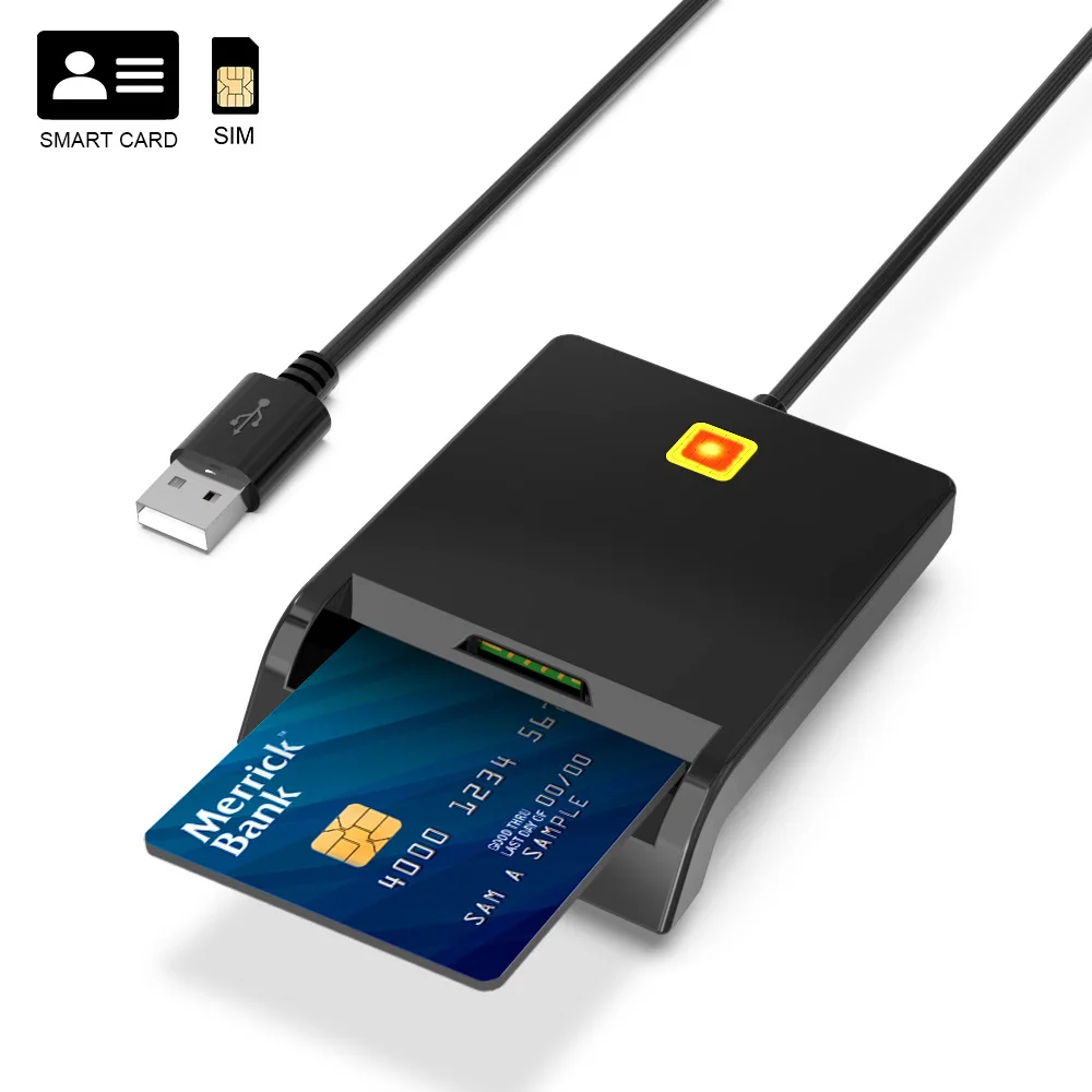 X01 USB Smart Card Reader For Bank Card IC/ID EMV card Reader High ...