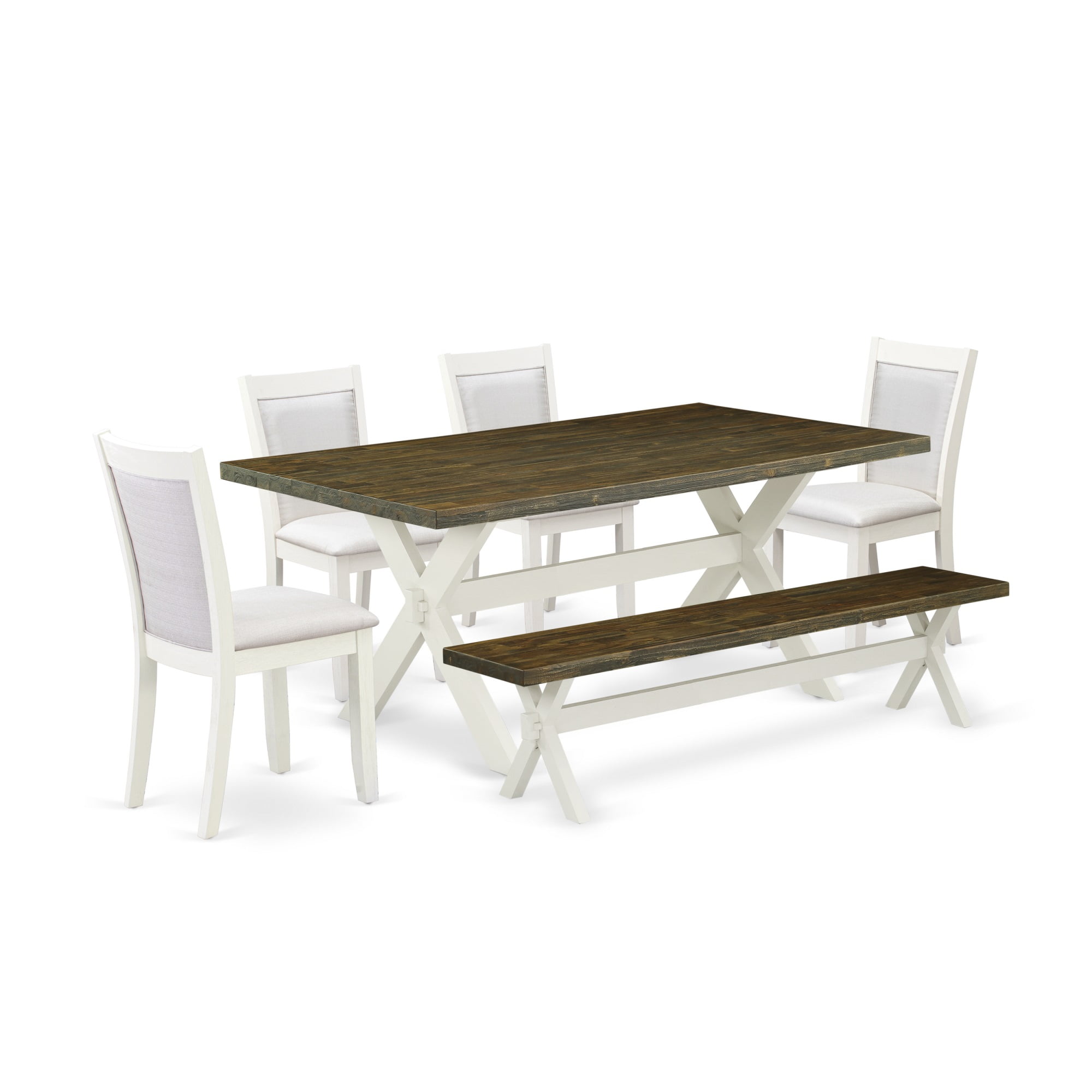 X077MZ001-6 6Pc Dinette Set - Rectangular Table , 4 Parson Chairs and a ...