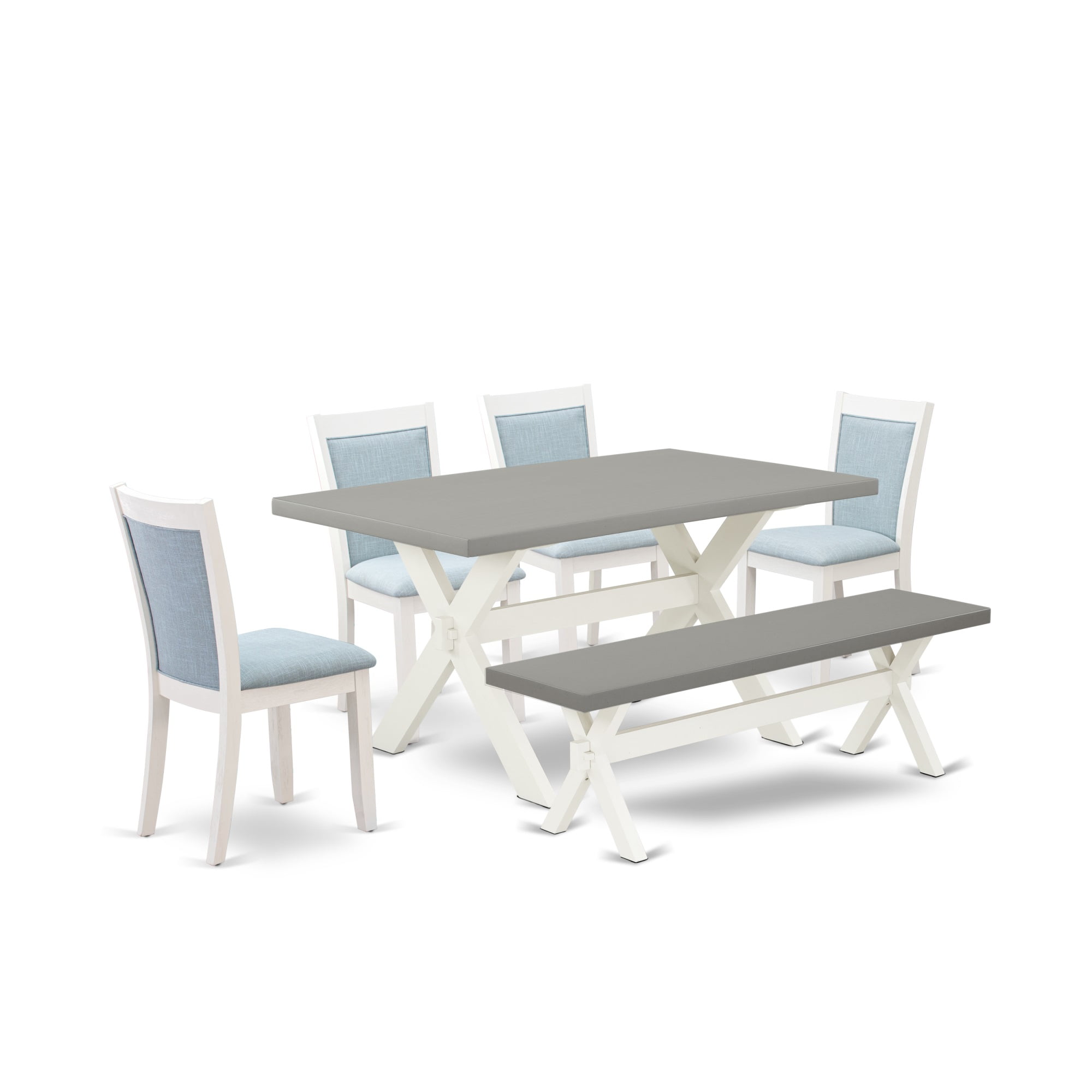 X096MZ015-6 6Pc Dinette Set - Rectangular Table , 4 Parson Chairs and a ...