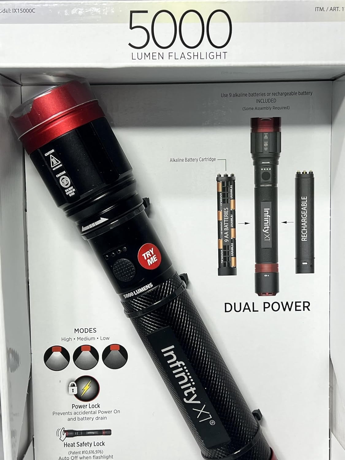 X1 Dual Power Rechargeable Flashlight 5000 Lumens - Walmart.com