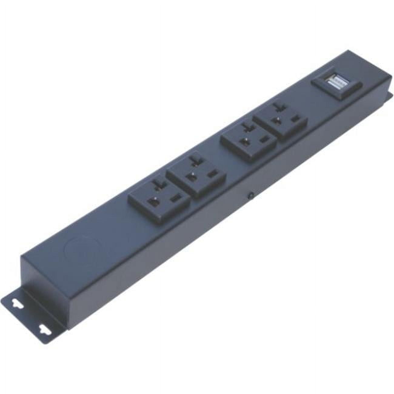 X1 HTU104V1 12 in., 20A, 4 Outlets Hardwired Power Strip with USB ...