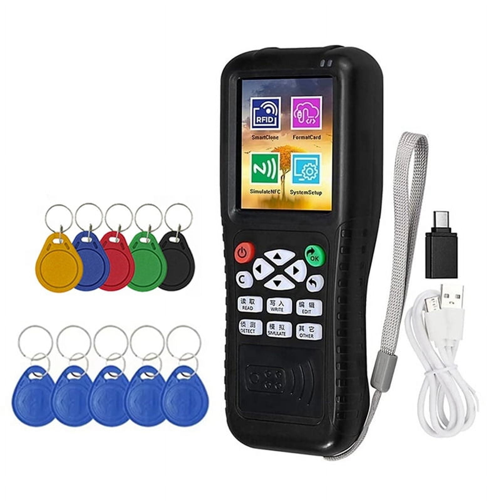 X100 RFID NFC Smart Card Reader Writer+5 X UID/5200 Keychain RFID Duplicator ID IC Card ...