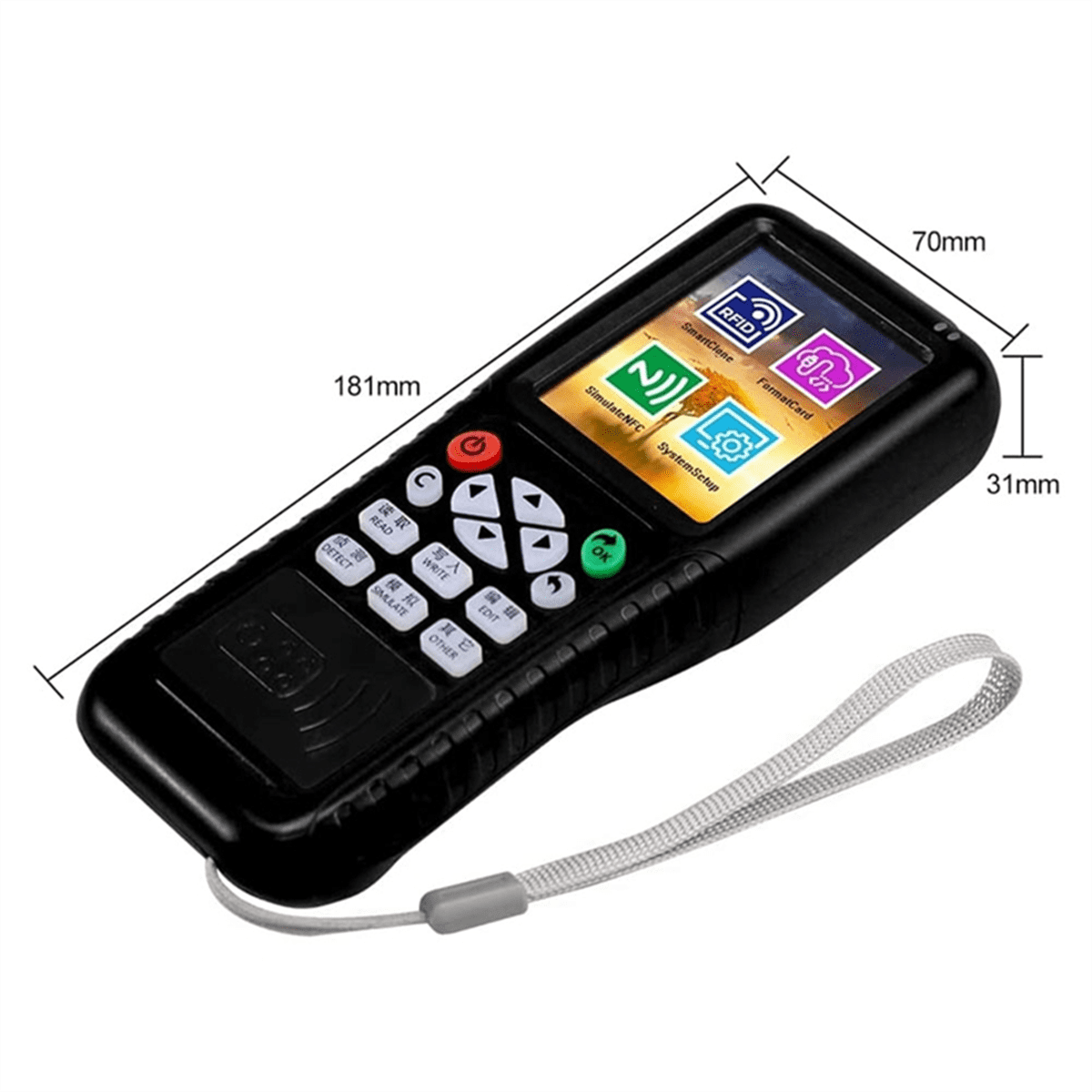 X100 RFID NFC Smart Card Reader Writer+5 X UID/CUID/5200 Keychain Duplicator Programmer ...