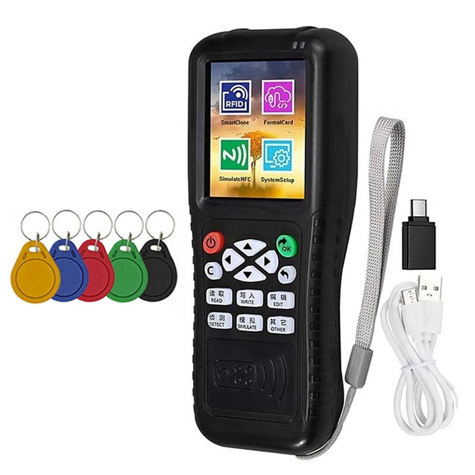 X100 RFID NFC Smart Card Reader Writer+5xUID Keychain Duplicator ID IC Programmer Encrypted Key ...