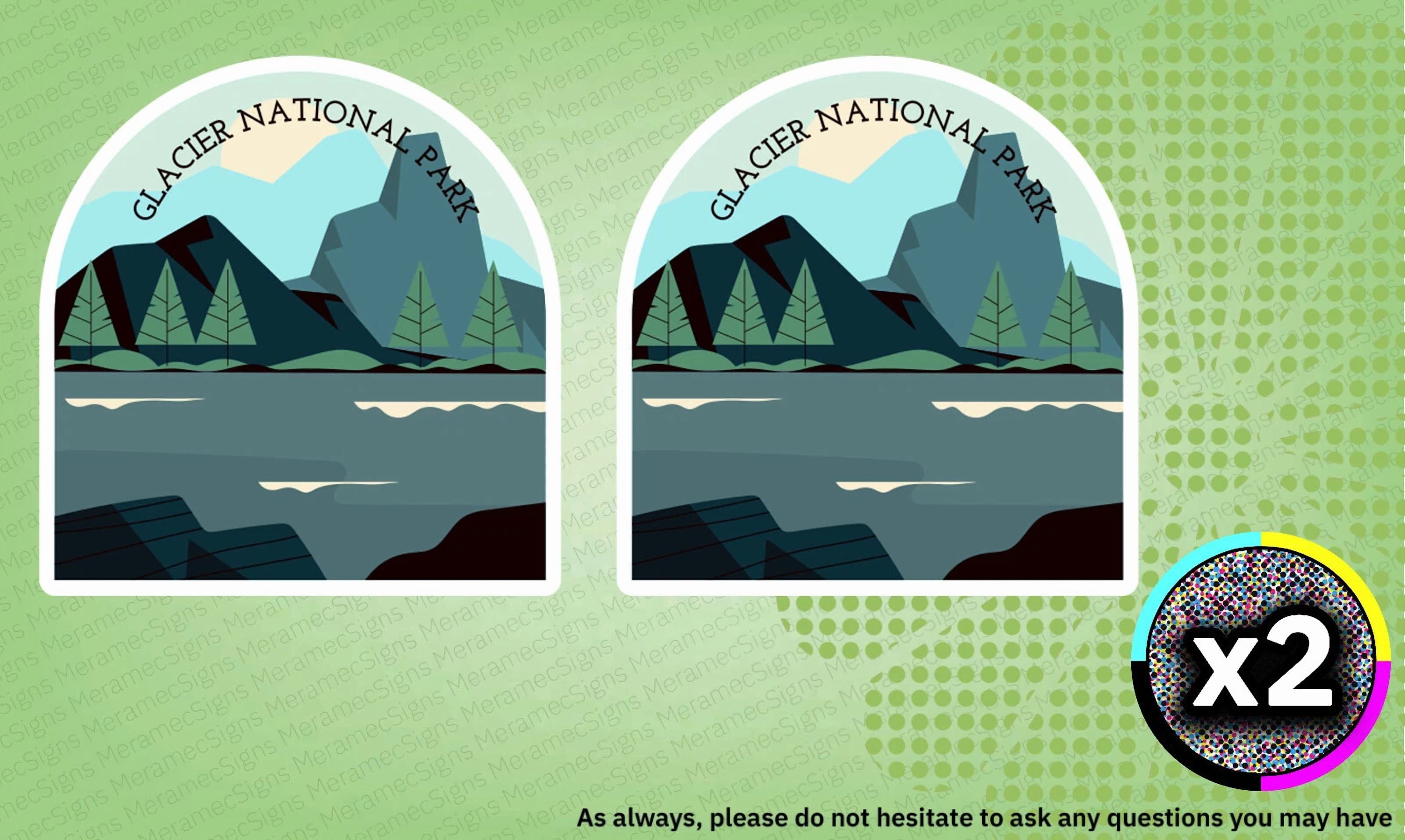X2 Glacier National Park 4" Vinyl Sticker Decal Car Window Laptop ...