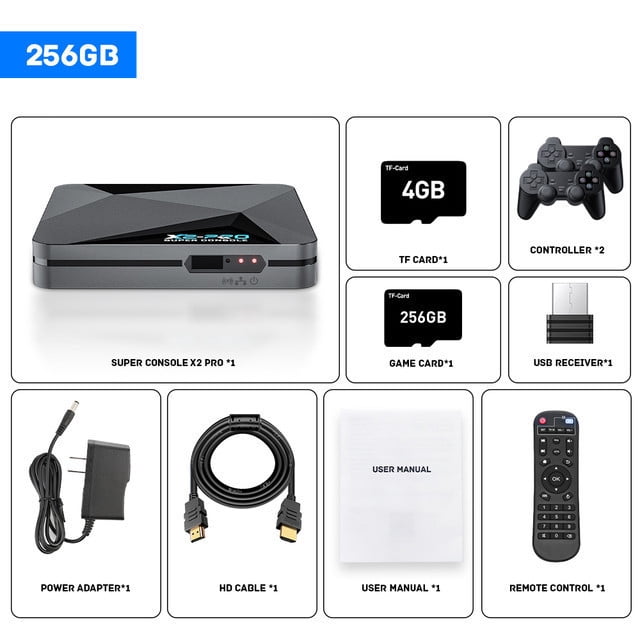 X2 PRO home game console 3D dual system game box with TV HD nostalgic ...