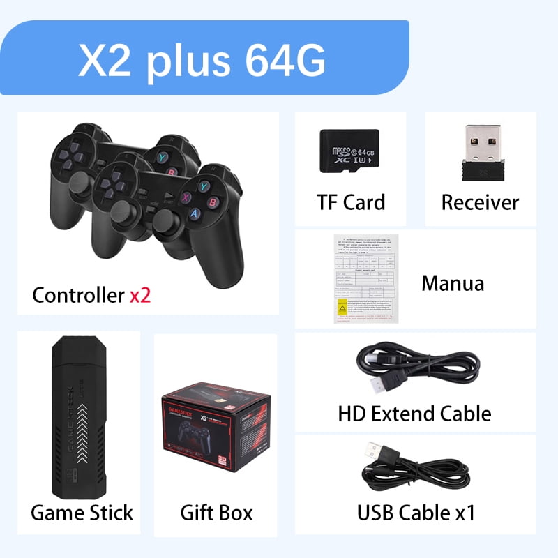X2 Plus 128G 30000 Games GD10 Pro 4K Game Stick 3D HD Retro Video Game ...