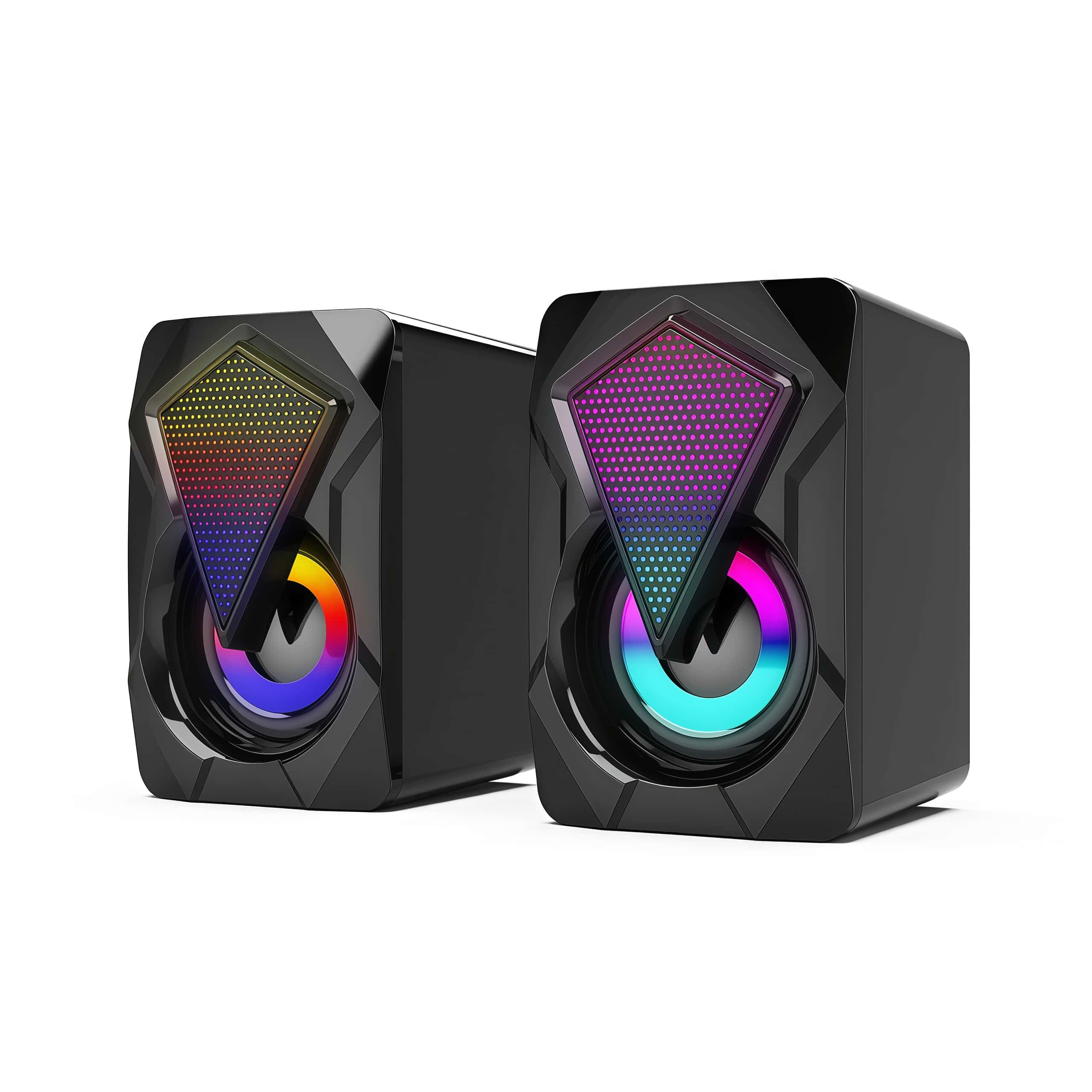 X2 RGB Desktop Speakers With Colorful Lighting USB Mini Multimedia ...