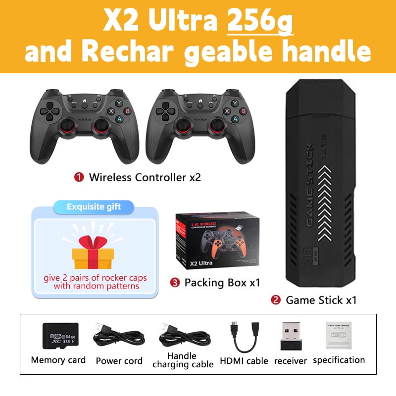 X2 Ultra Video Game Stick Console Or ONLY 2.4G Double Wireless Controller 4K HD30000 Games 128G ...