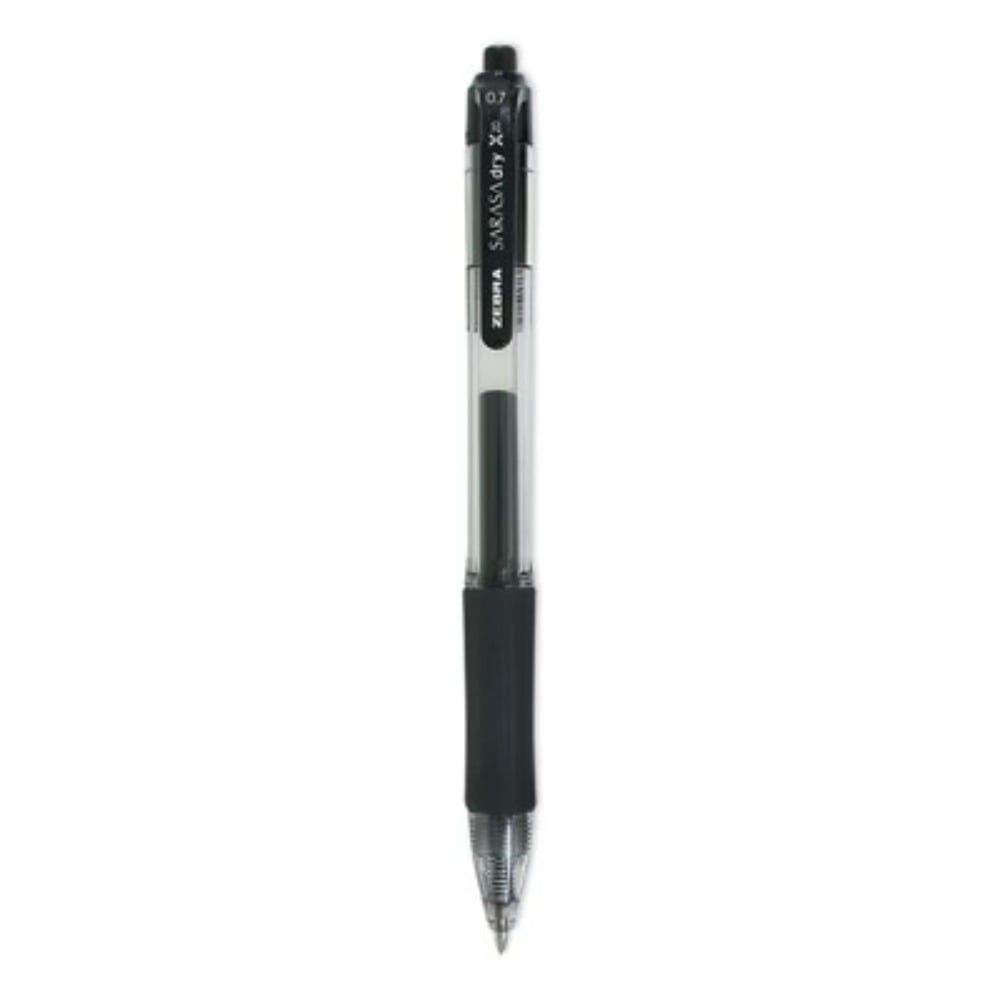 X20 Gel Pen, Retractable, Medium 0.7 mm, Black Ink, Clear/Black Barrel ...