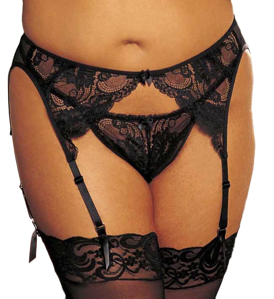 X20412 Plus Size Lace Garter Belt