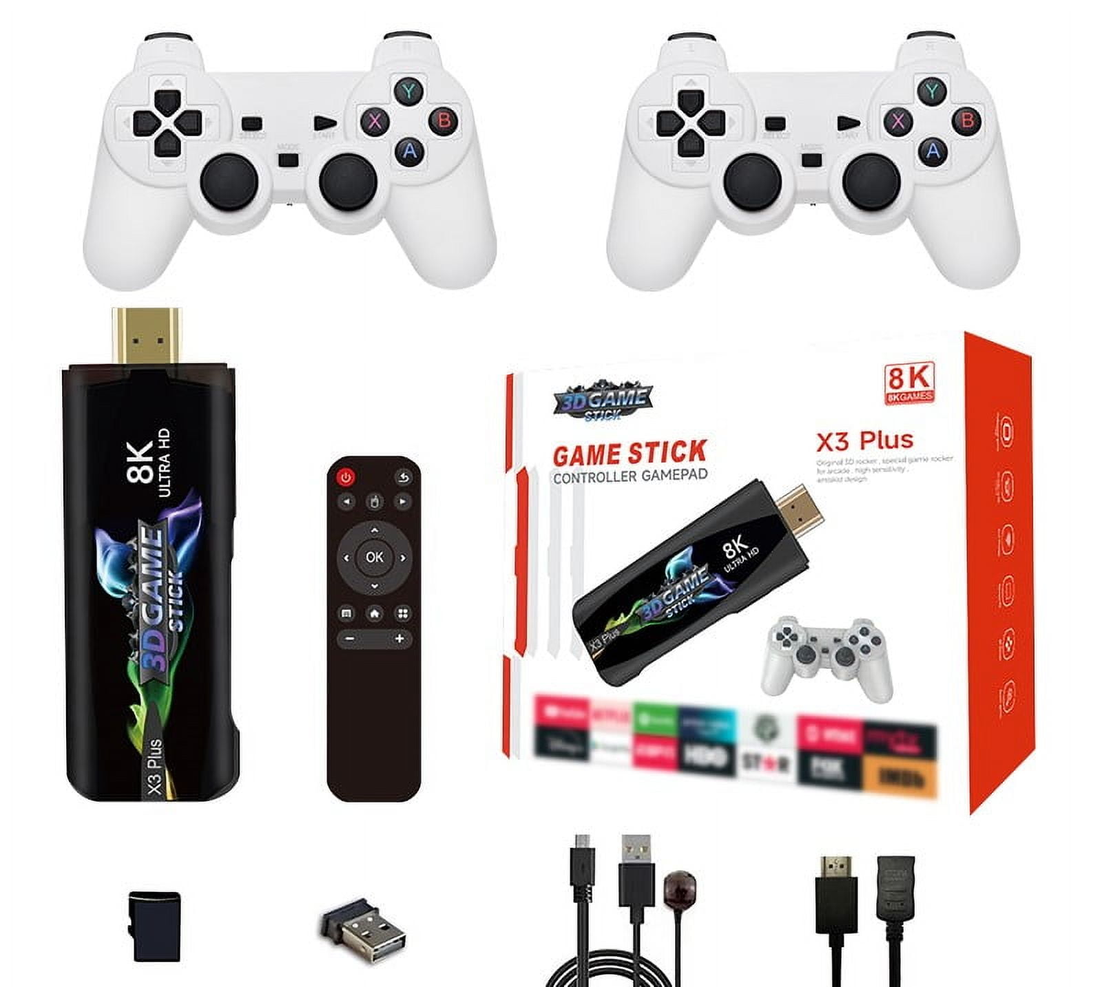 X3 Plus TV Game Stick, 8K Ultra HD, 2.4G Wireless, Antiskid, 30,000 ...