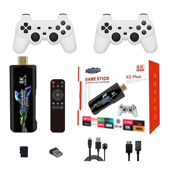 X3 Plus TV Game Stick, 8K Ultra HD, 2.4G Wireless, Antiskid, 30,000 ...