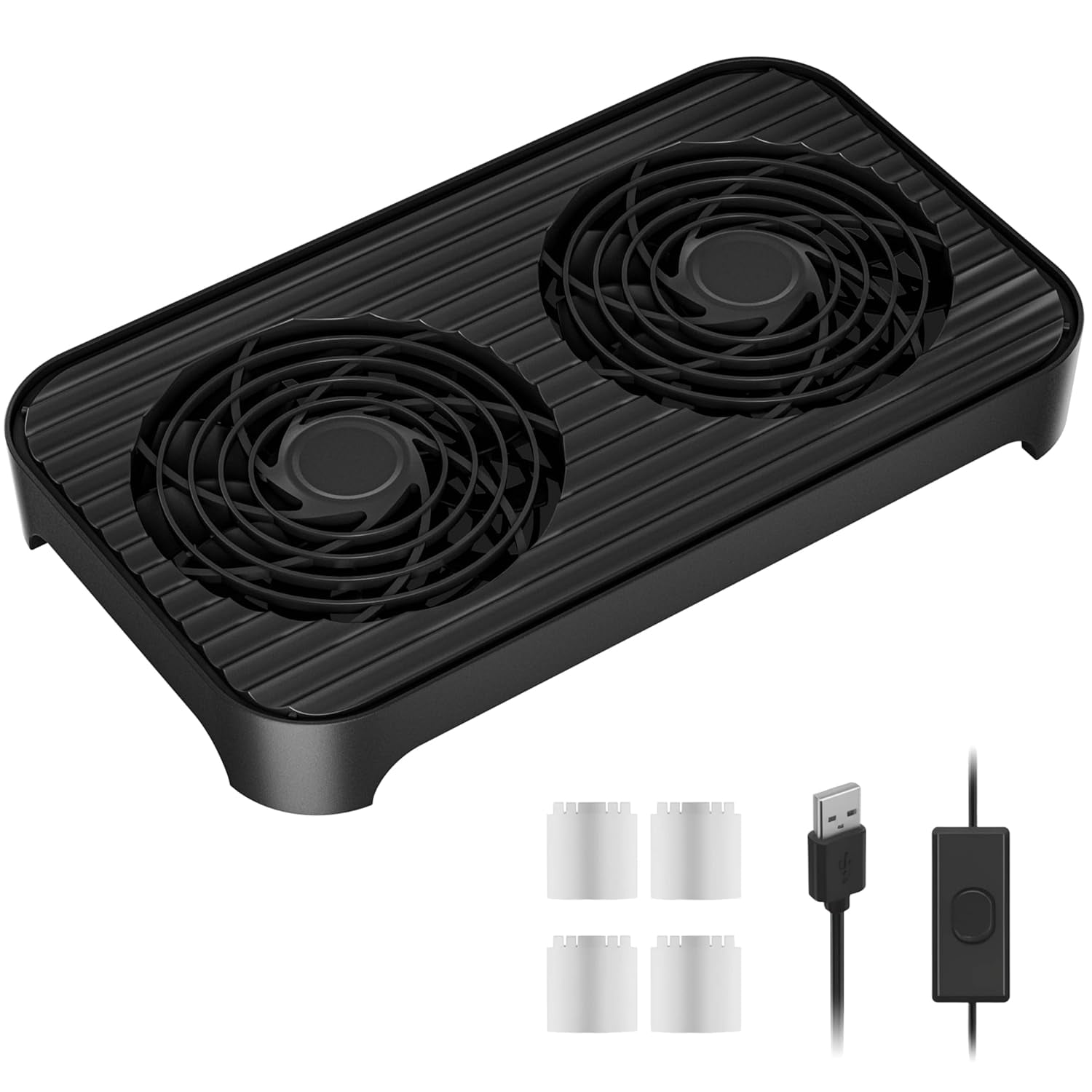 X4 Quiet USB Cooling Fan, High Speed Dual 140mm USB PC Fan with One ...