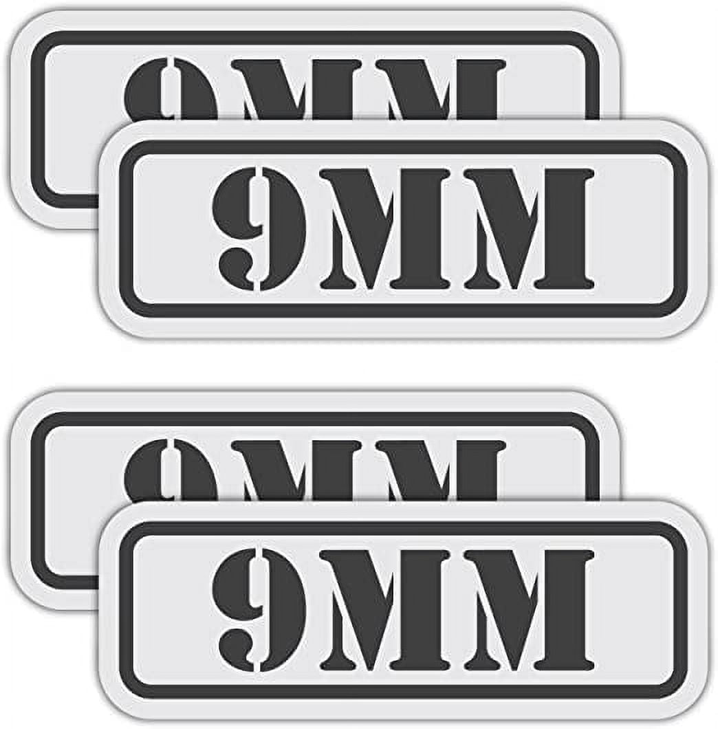 X4 | REFLECTIVE 9MM Ammo Can Hard Hat Decals | Motorcycle Shield Helmet ...