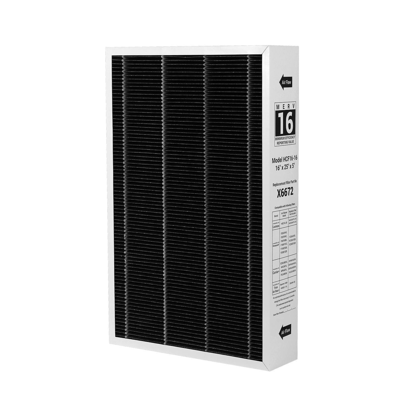 X6672 16x25x5 MERV 16 Air Filter Compatible with Lennox X6672 Healthy ...