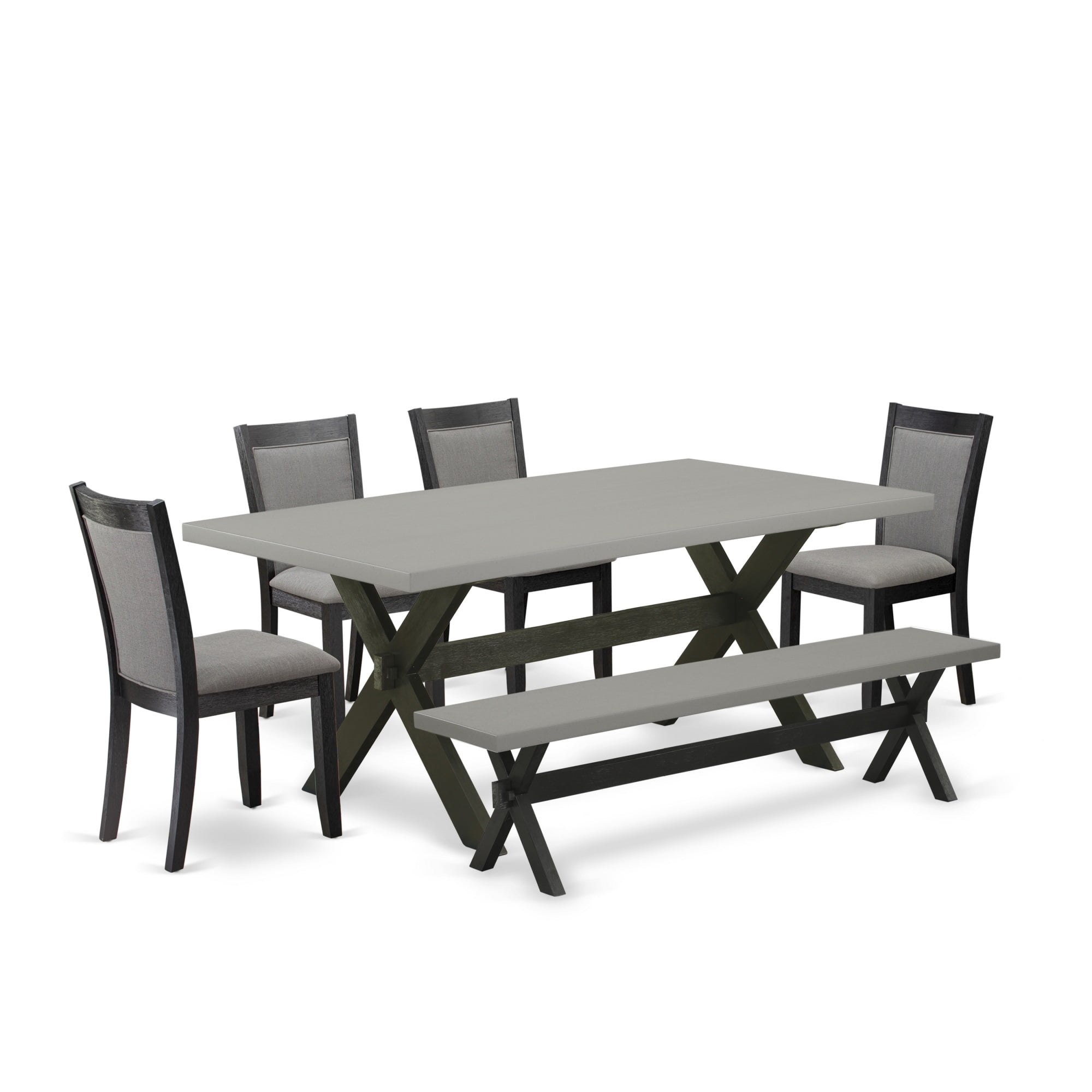 X697MZ650-6 6Pc Dining Set - Rectangular Table , 4 Parson Chairs and a ...