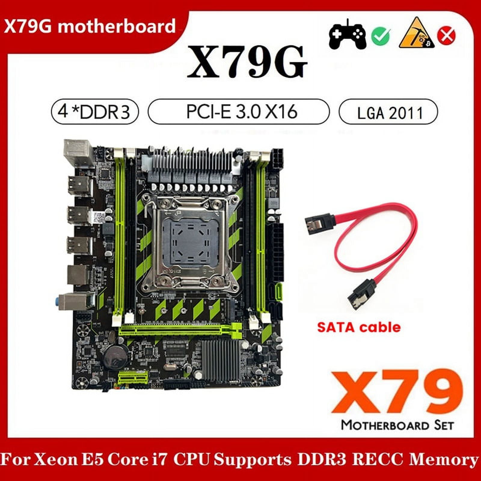 X79G Motherboard+SATA Cable Support LGA2011 4XDDR3 RECC RAM Slot M.2 ...