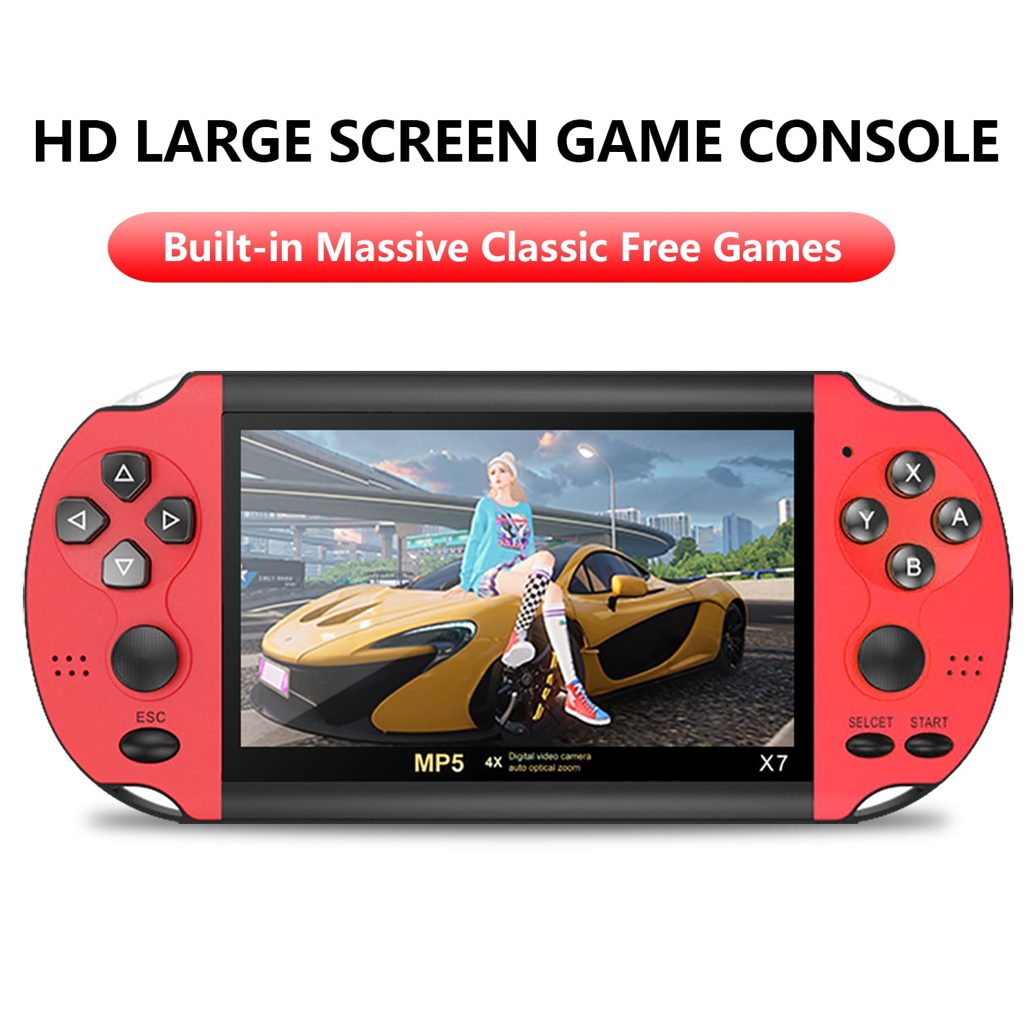 X7Plus 4.3Inch HD Screen Portable Audio Video Player Classic Play Built ...