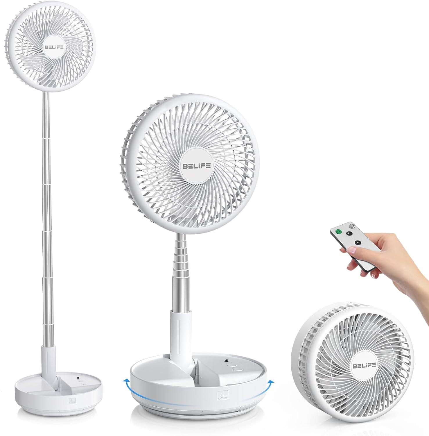 X8 Portable Fan, Cordless 7200mAh Battery Operated Oscillating Fan, USB ...
