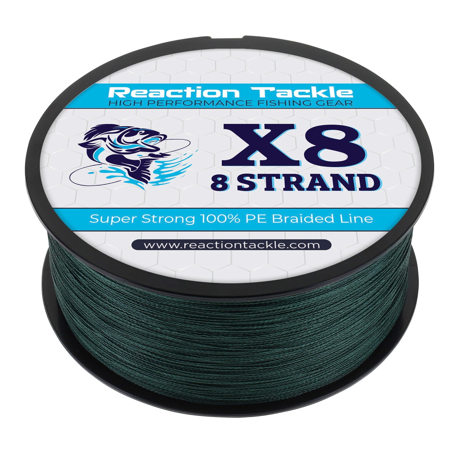Reaction Tackle X8 Braided Fishing Line- Moss Green 8 Strand - Walmart.com