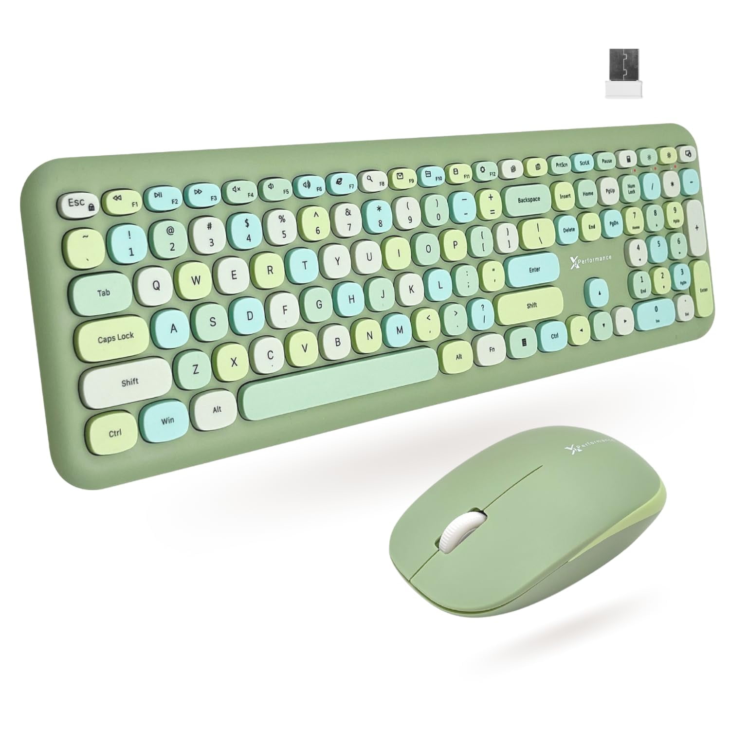 X9 Green Keyboard and Mouse Combo - 2.4G Wireless Connectivity - Transform Your Space with a ...