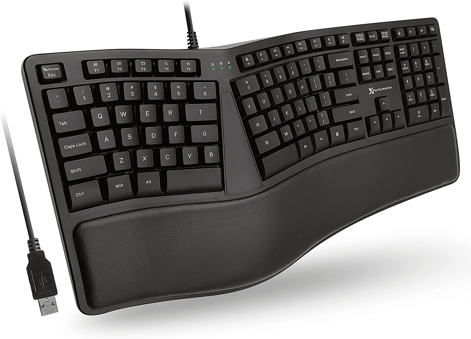 X9 Performance Ergonomic Wired Keyboard with Wrist Rest - Type ...