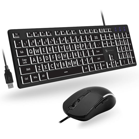 X9 Performance Large Print Keyboard and Mouse Combo - Easy to See ...
