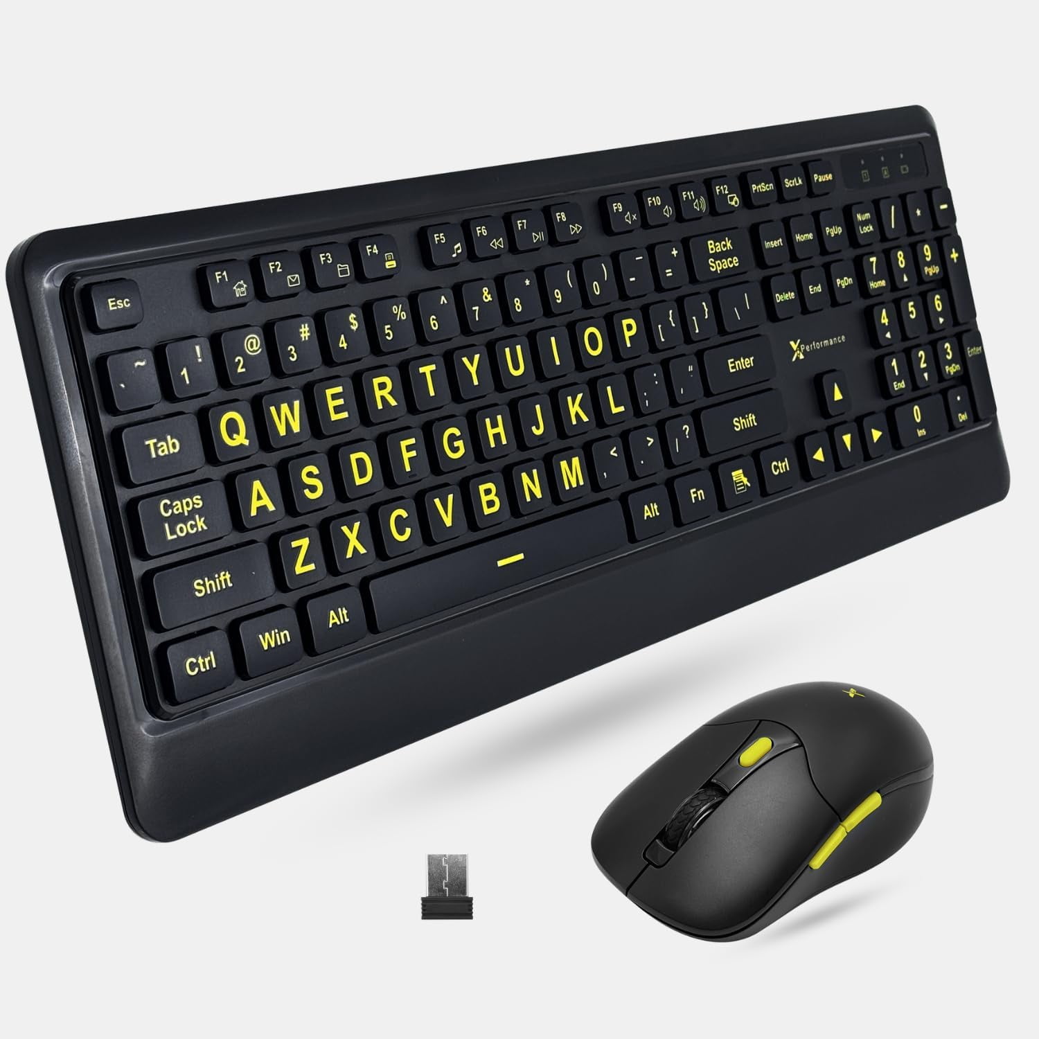 X9 Performance Large Print Wireless Keyboard and Mouse Combo - 4x ...