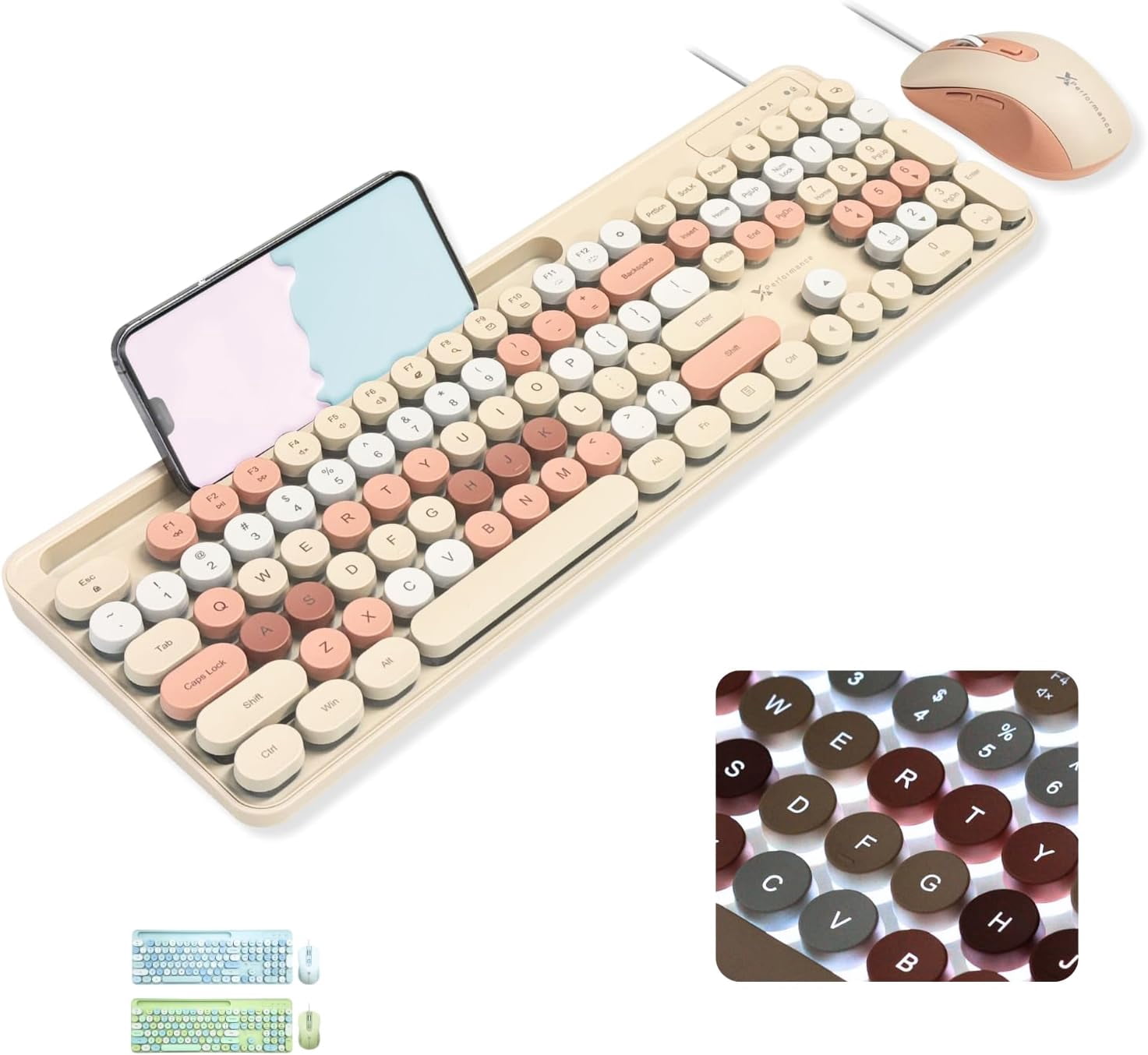 X9 Wired Keyboard and Mouse Combo - Backlit Keyboard with Round Keycaps ...