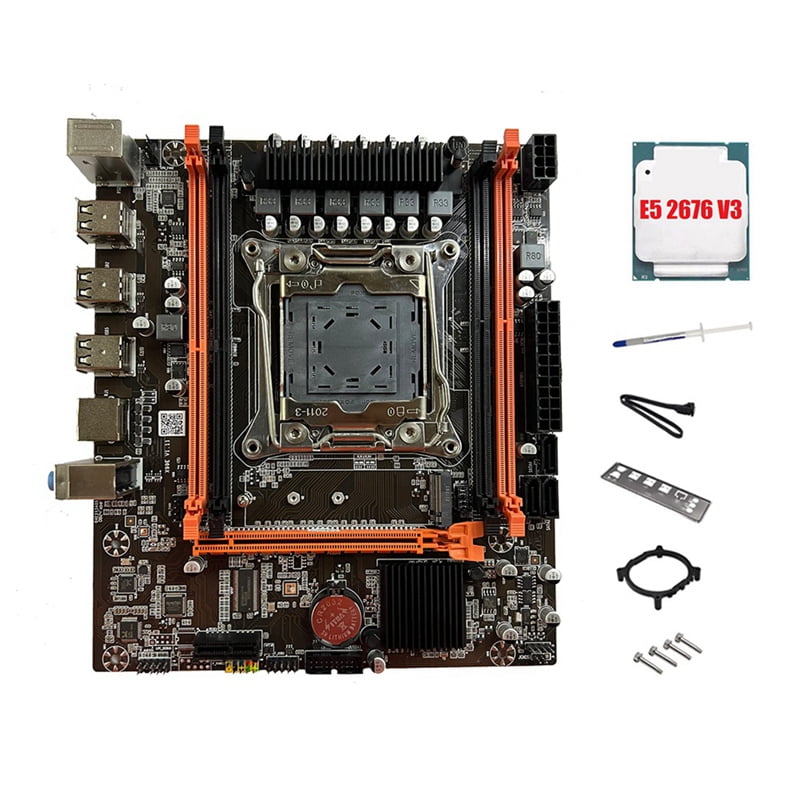 X99E Motherboard+E5 2676 V3 CPU+Thermal Grease PCIEX16 NVMe Gigabit LAN ...