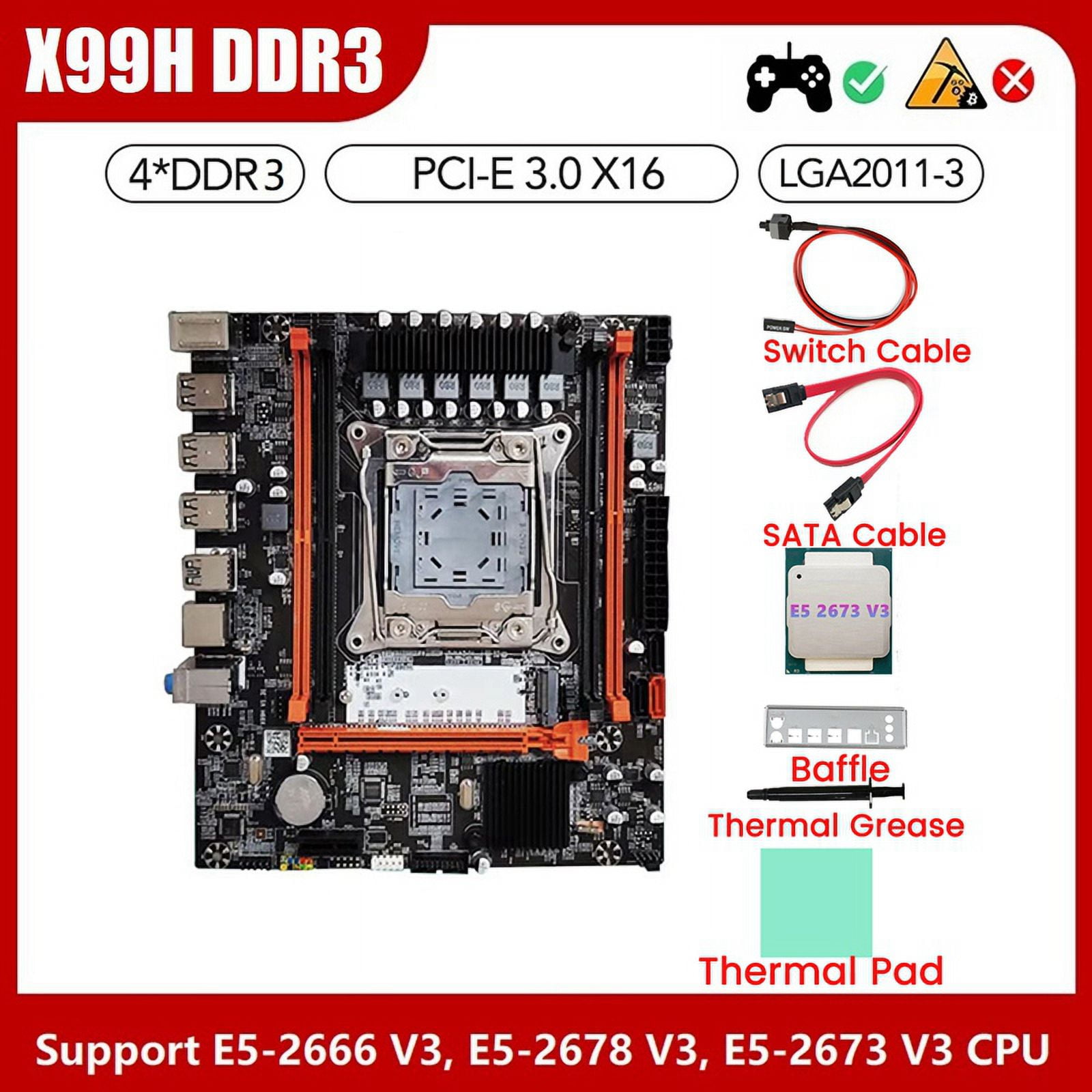 X99H Desktop Motherboard+E5 2673 V3 CPU+Thermal Grease - Walmart.com