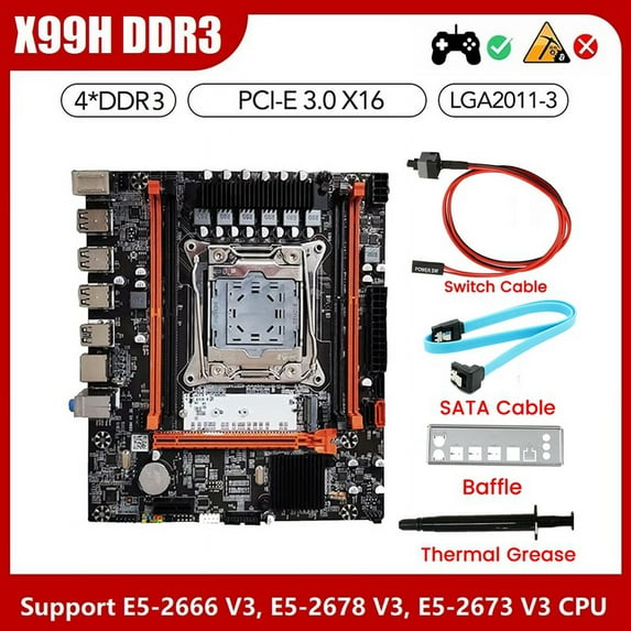 X99H Desktop Motherboard+Thermal Grease LGA2011-V3 B85 Chip DDR3X4 ECC ...