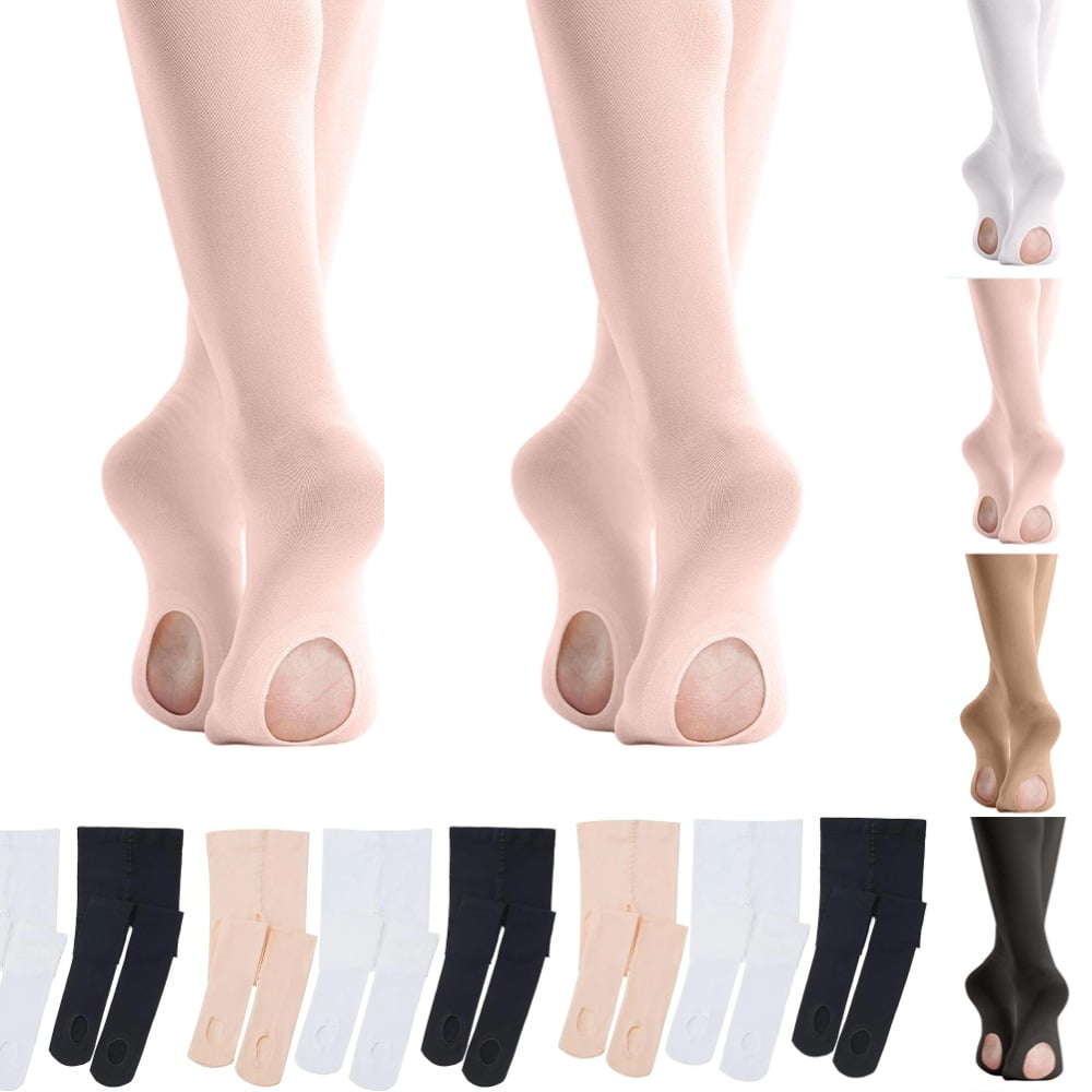 XADYUY 1/2/3 Pairs Ballet Tights for Girls Pink Ultra-Soft Convertible ...