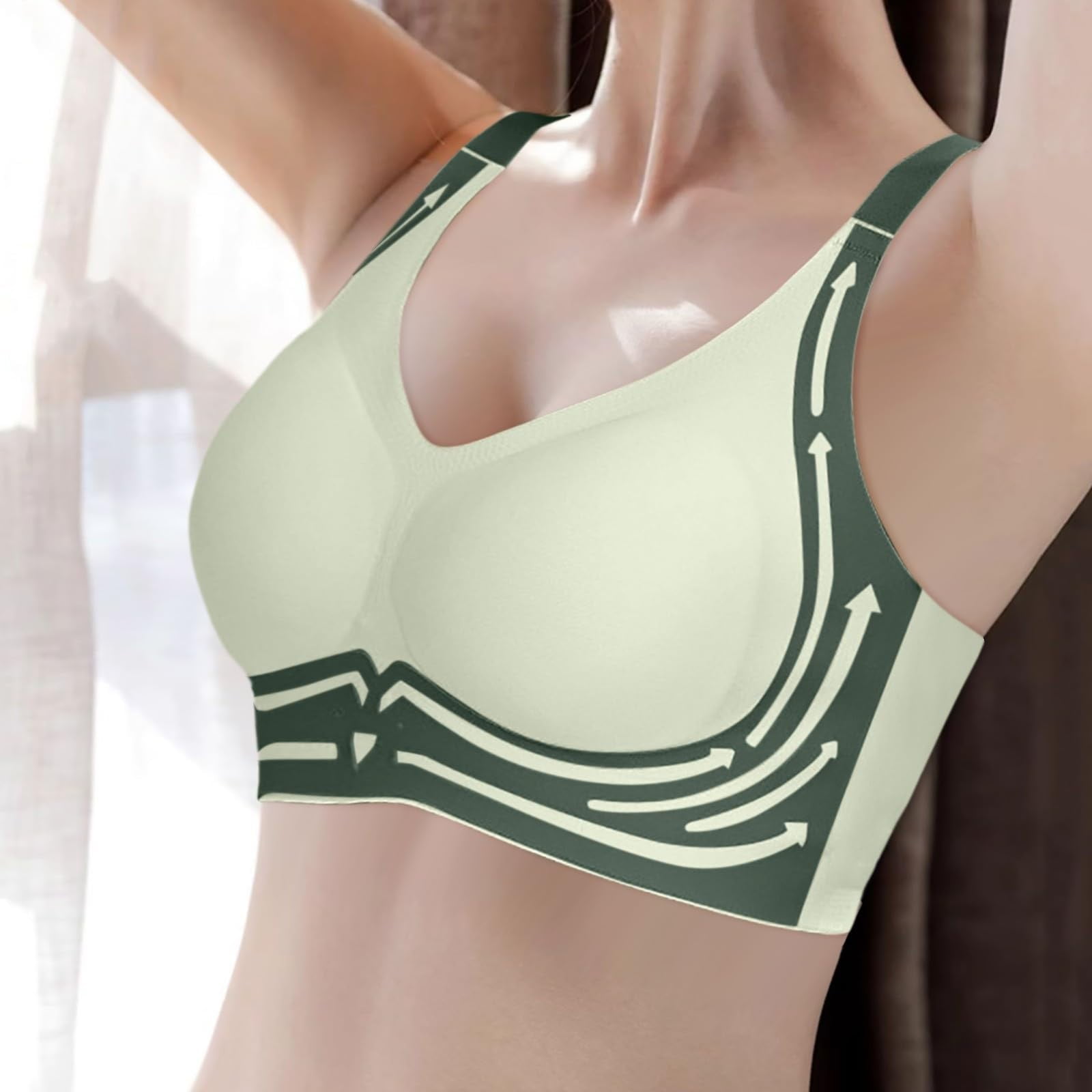 XADYUY Breathable Anti-Sagging Breasts Bra, Wireless Push-Up Bra for Older Women, Super Gather ...