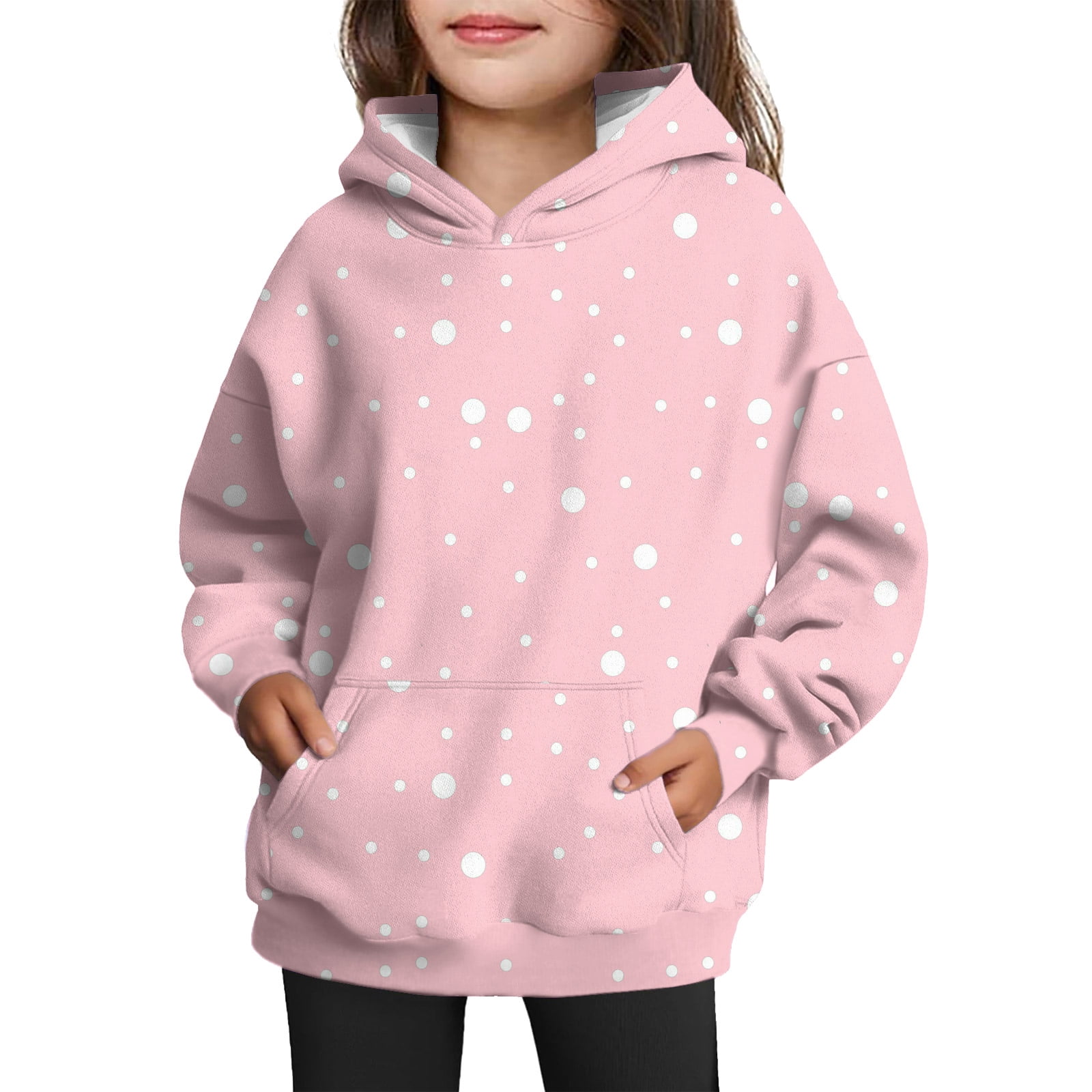 XADYUY Cute Hoodies for Girls 10-12 Polka Dot Hooded Girls Sweatshirt ...