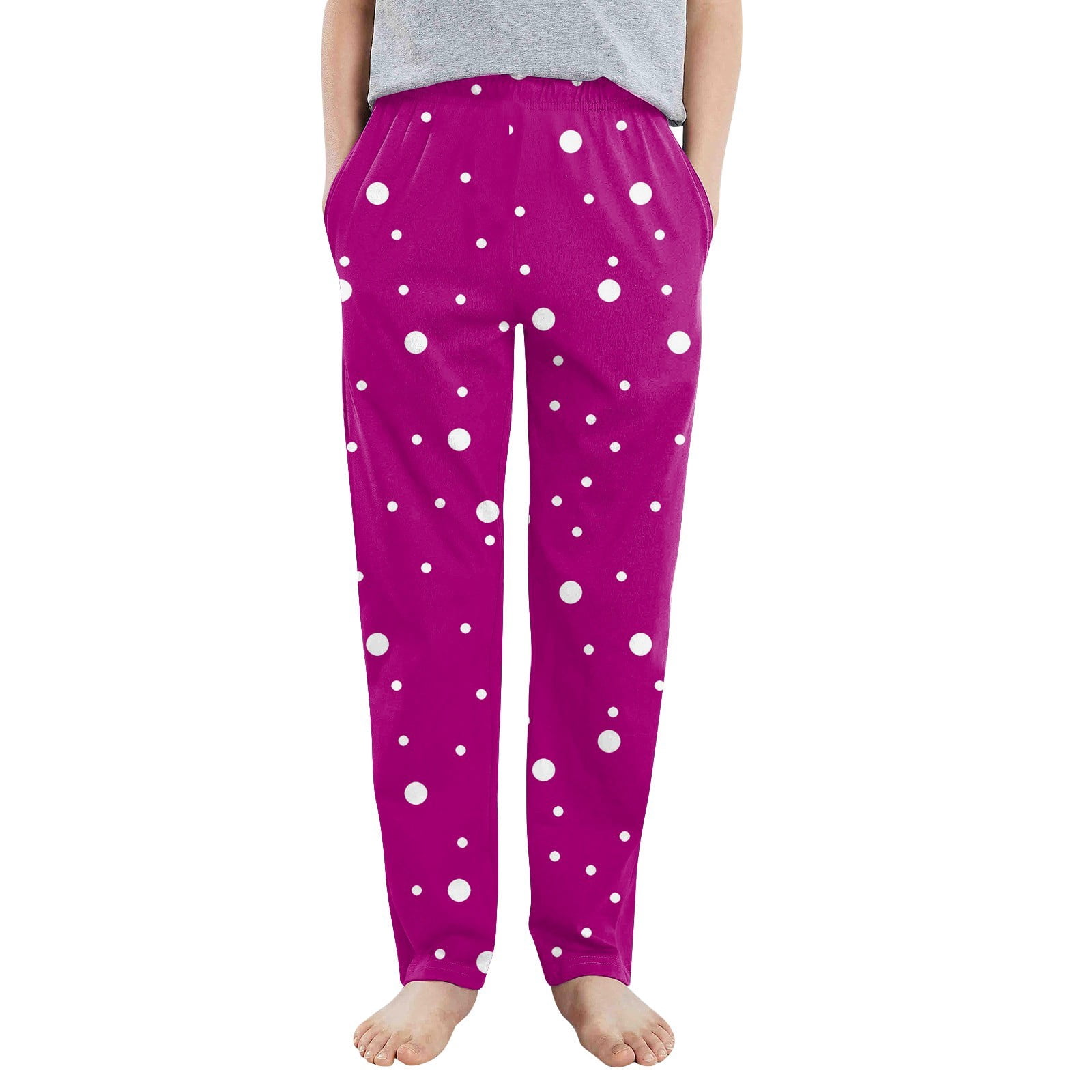 XADYUY Girls Athletic Pants with Pockets Polka Dot Athletic Jogger ...