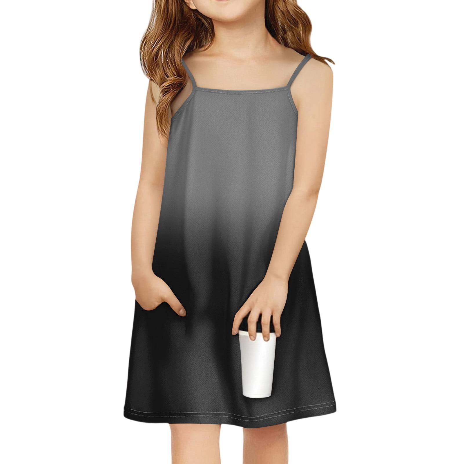 XADYUY Girls Cami Dresses 7-16 Spaghetti Strap Sleeveless Cami Dress ...